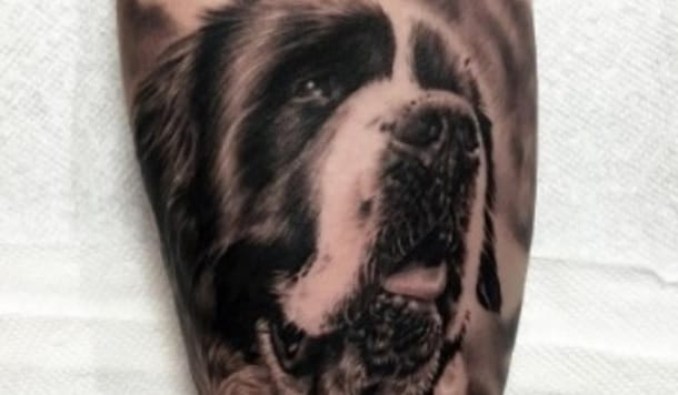 The 14 Coolest Saint Bernard Tattoo Ideas For Owners and Breed Lovers ...