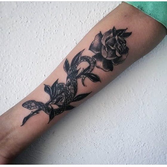 20 Snake And Rose Tattoo Designs & Ideas For Tattoo Lovers