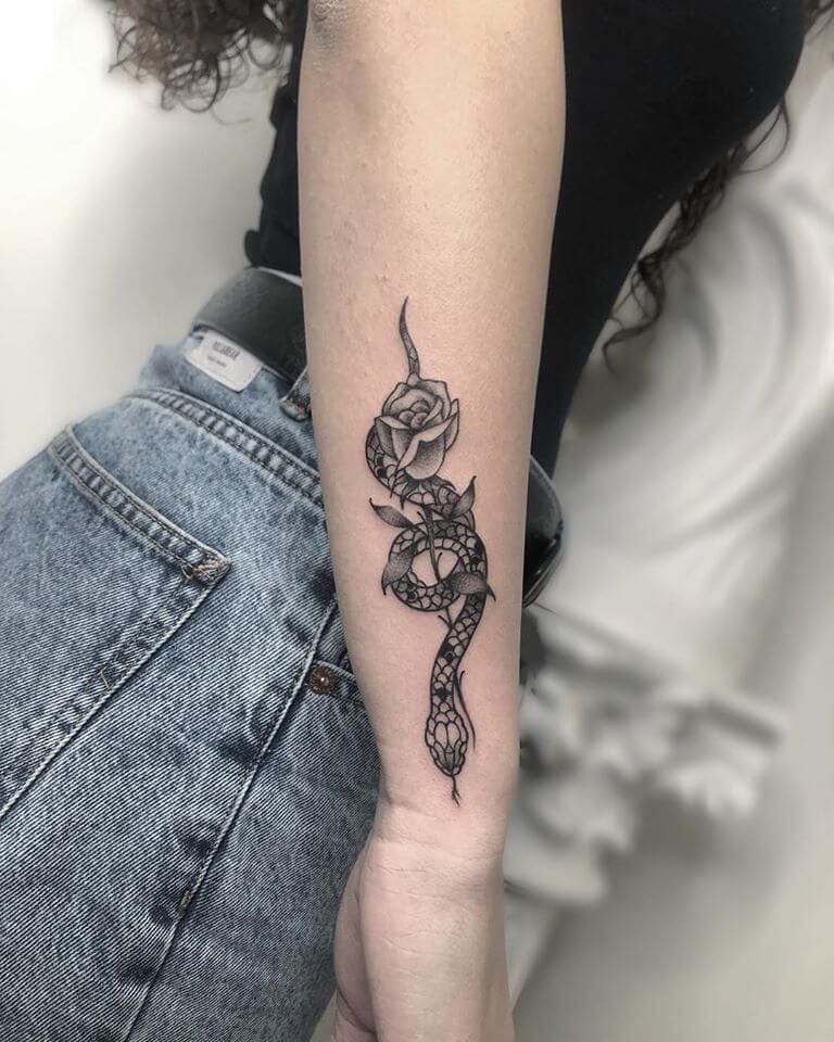 20 Snake And Rose Tattoo Designs & Ideas For Tattoo Lovers
