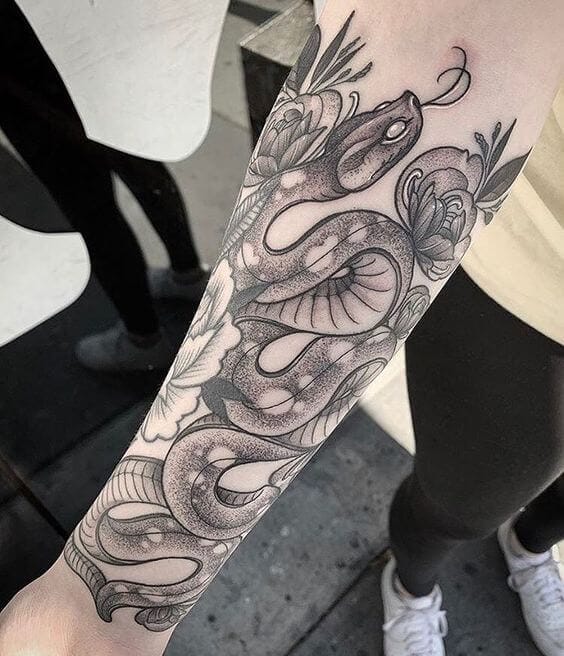 25+ Black and Grey Snake Tattoo Designs - PetPress