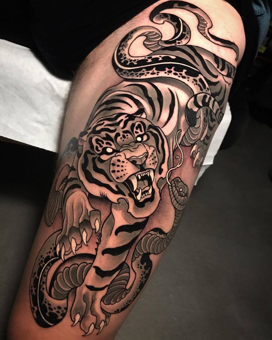 14 Snake and Tiger Tattoo Designs - PetPress