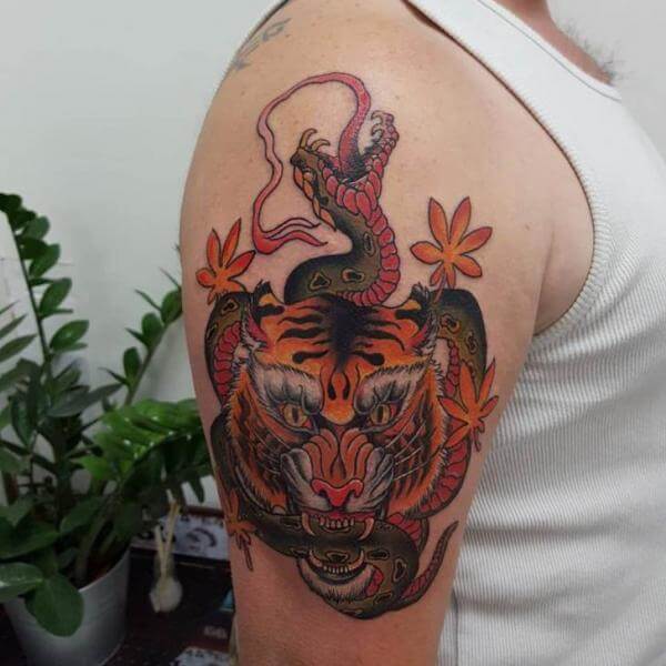 14 Snake and Tiger Tattoo Designs - PetPress
