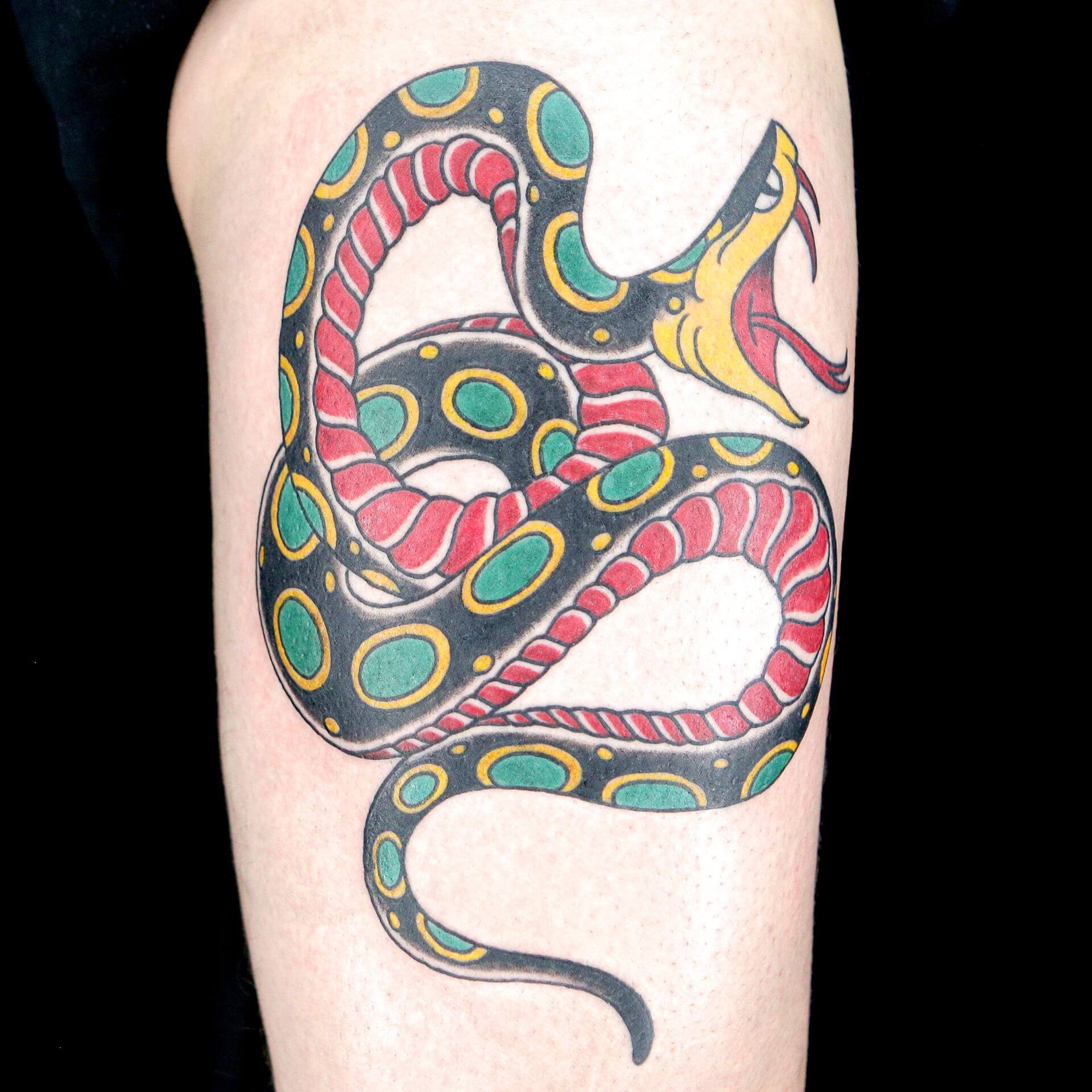 14 American Traditional Snake Tattoo Designs - PetPress