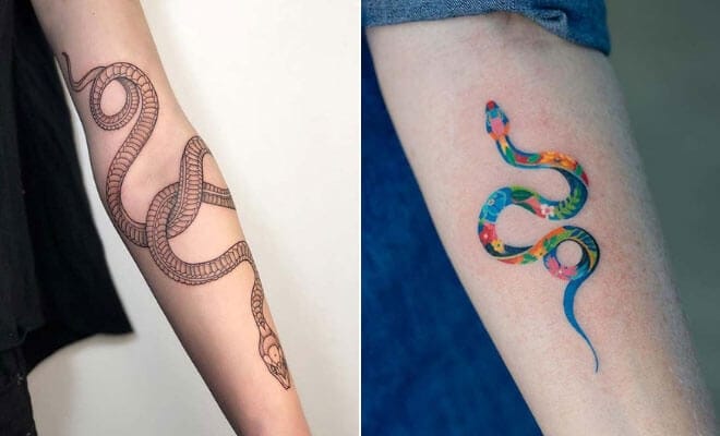 15+ Cool Feminine Snake Tattoo Ideas - PetPress