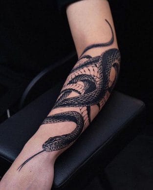 17 Snakes Wrapped Around Arm Tattoo Designs & Ideas - PetPress