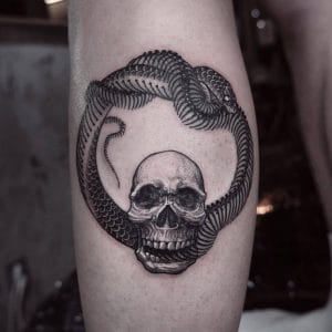 15 Snake Skeleton Tattoo Designs & Ideas - PetPress