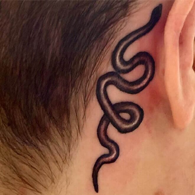 12 Snake Tattoo Ideas Behind Ear - PetPress