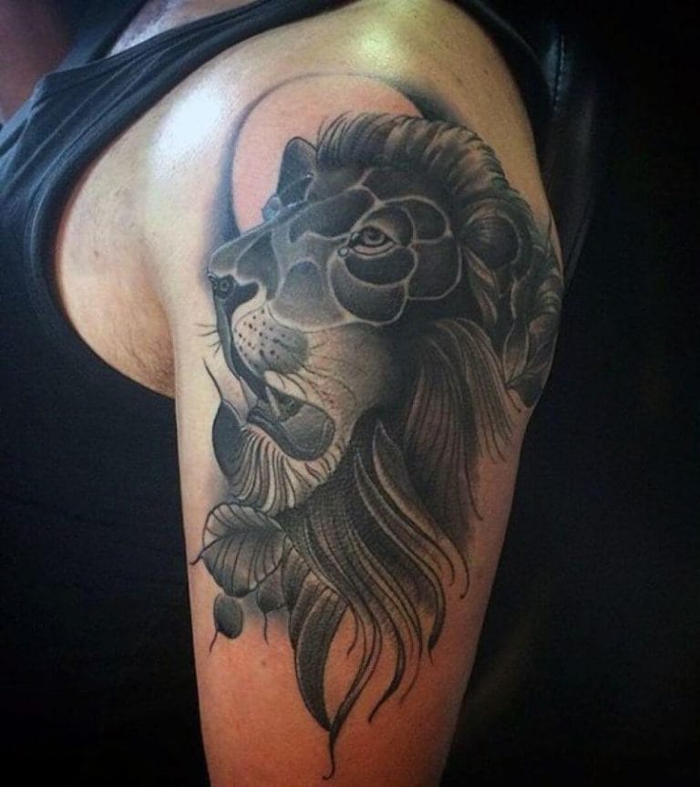 14+ Black And White Lion Tattoo Designs & Ideas - PetPress