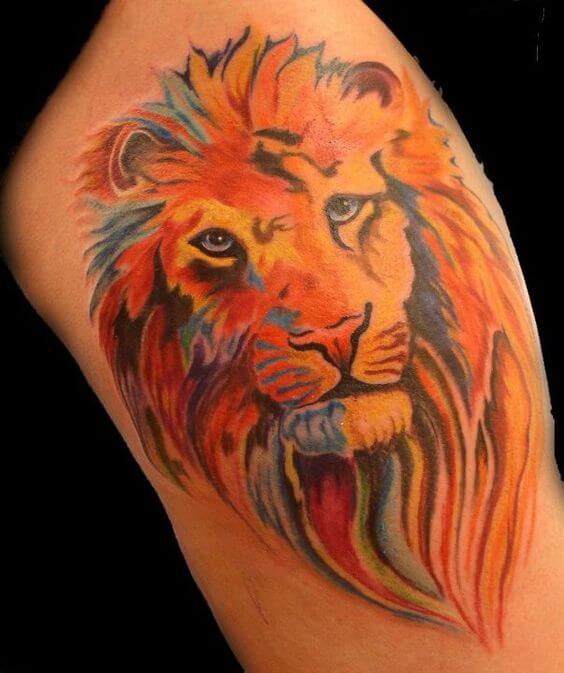 12+ Best Colorful Lion Tattoo Designs - PetPress