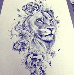 12+ Best Lion and Rose Tattoo Designs - PetPress