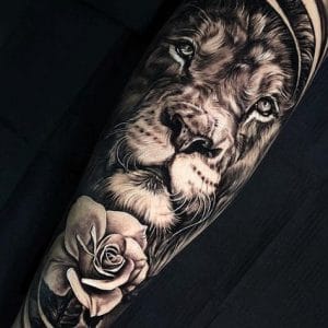 12+ Best Lion and Rose Tattoo Designs - PetPress