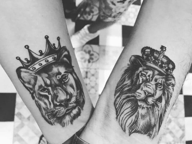 12+ Unique Couple Tattoos - Lion Tattoo Designs - PetPress