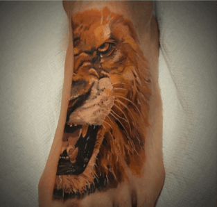 12+ Cool Lion Tattoos On Foot - PetPress