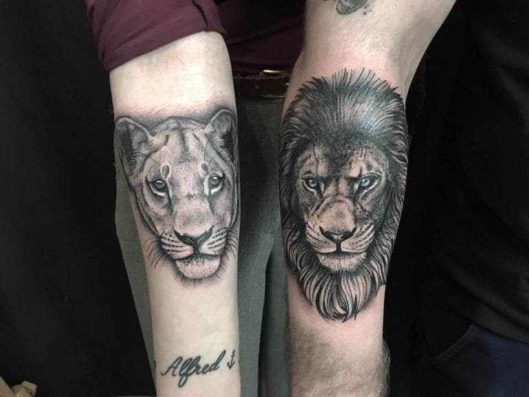 12+ Best Matching Lion Tattoo Designs - PetPress