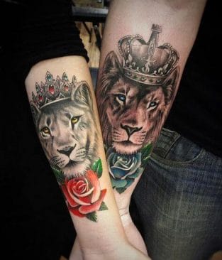 12+ Best Matching Lion Tattoo Designs - PetPress