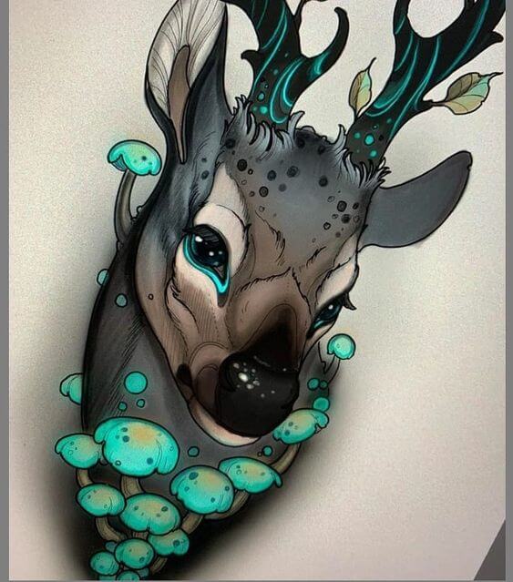15+ Neo Traditional Deer Tattoos Designs - PetPress