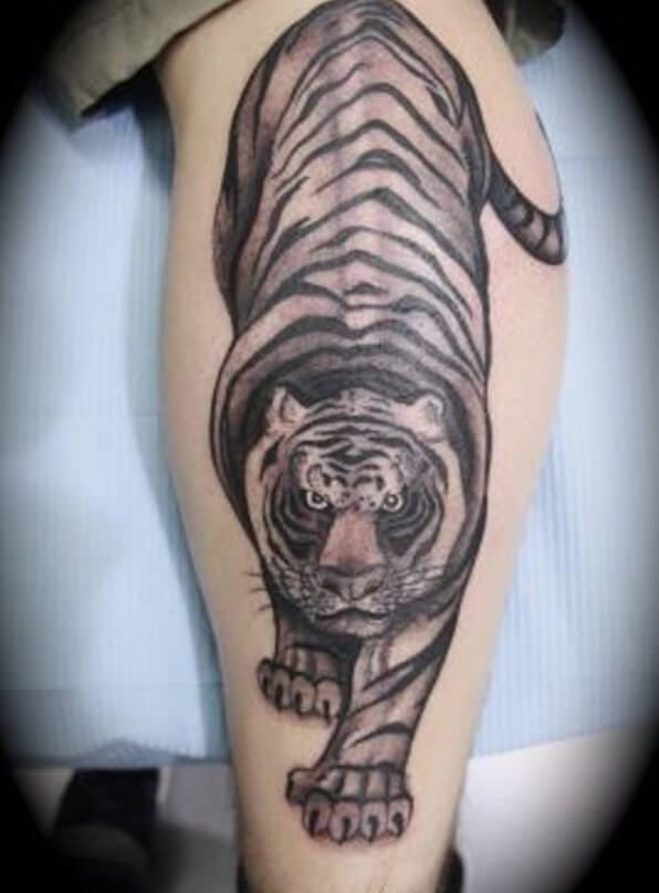 14+ Best Leg Tattoo Designs – Tiger Tattoo Ideas - PetPress