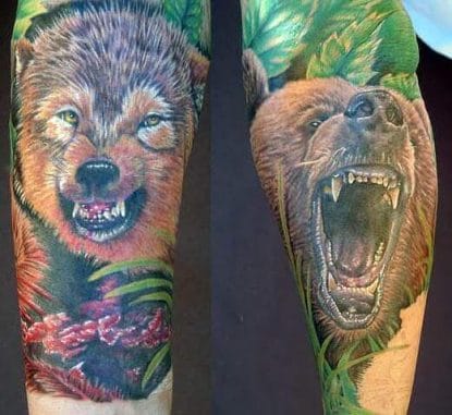 10+ Best Bear and Wolf Tattoo Ideas - PetPress