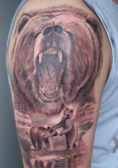 12+ Bear Shoulder Tattoo Designs and Ideas - PetPress