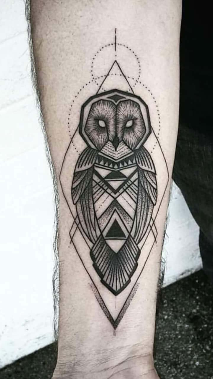 12+ Best Geometric Owl Tattoo Designs - PetPress