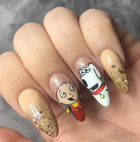 15 Funny Labrador Nail Arts Inspired by Brian Griffin Dog From TV series