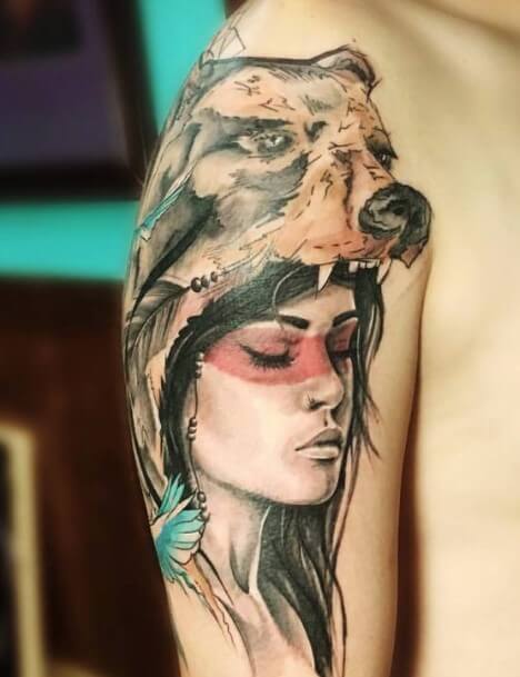 10+ Native American Bear Tattoo Designs - PetPress