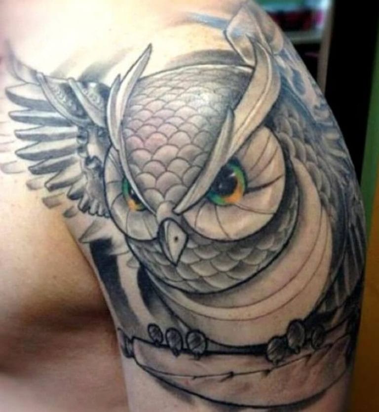 12+ Best Owl Shoulder Tattoo Designs - PetPress