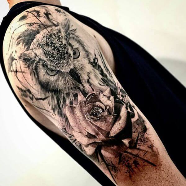 12+ Best Owl Shoulder Tattoo Designs - PetPress