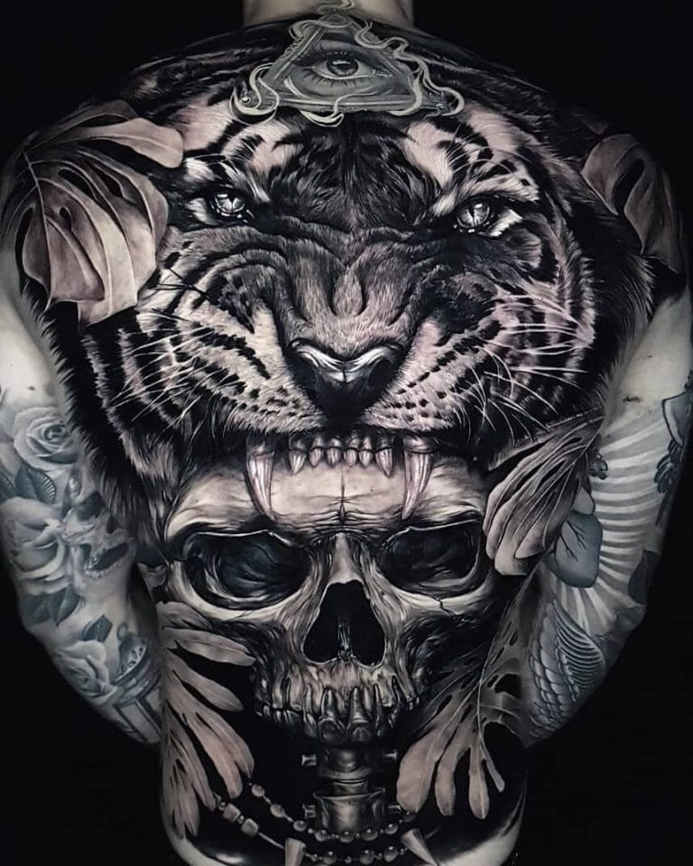 12+ Best Tiger and Skull Tattoo Designs - PetPress