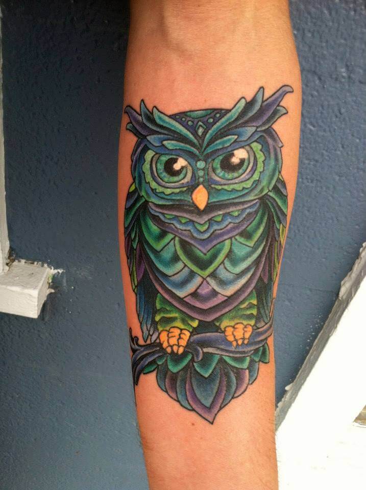 12+ Best Colorful Owl Tattoo Designs and Ideas - PetPress