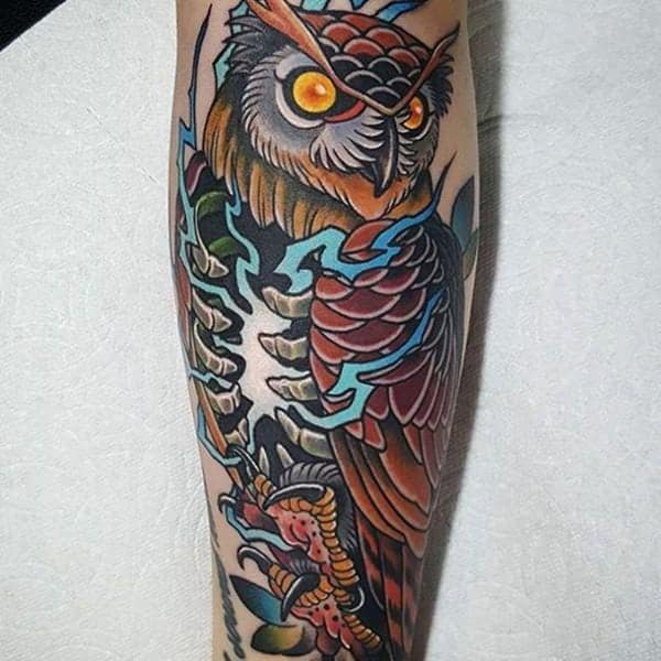 12+ Best Colorful Owl Tattoo Designs and Ideas - PetPress