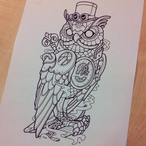 10+ Best Mechanical Owl Tattoo Designs - PetPress