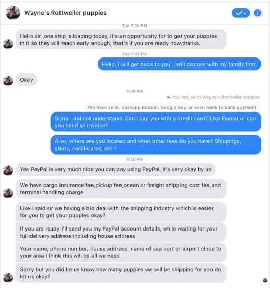 10 Signs of a Facebook Puppy Scam: Scamming a Scammer