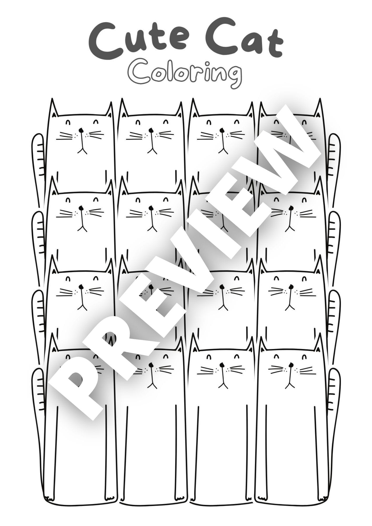 8 Best Cat Outline Coloring Printables for Kids