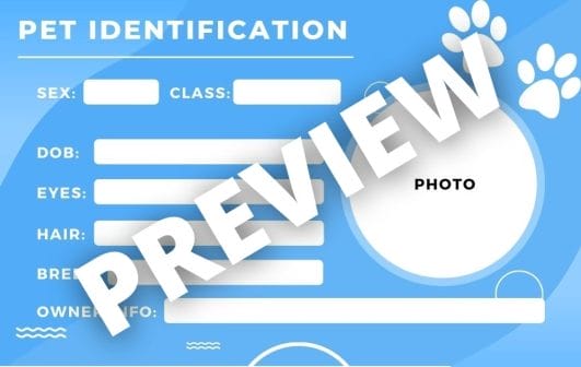 8 Best Pet ID Card Templates: Free Printables