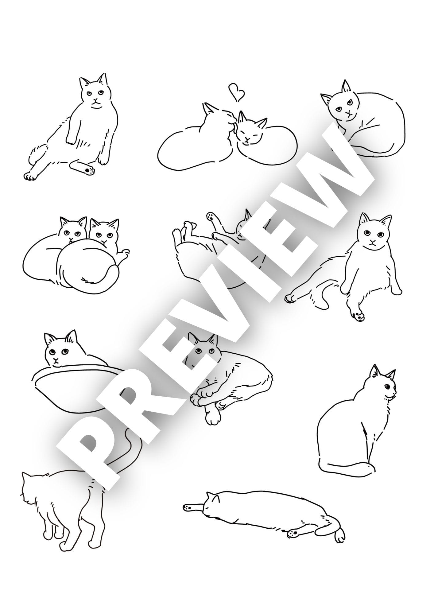 8 Best Cat Outline Coloring Printables for Kids