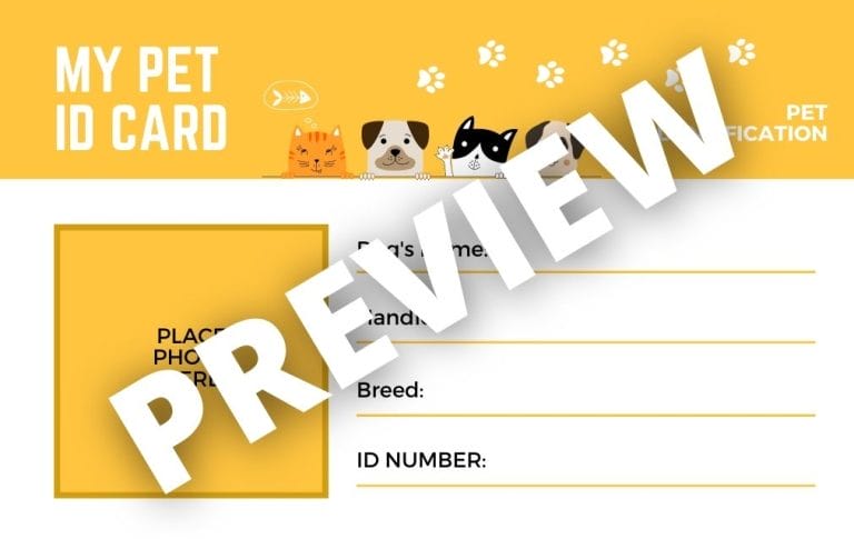 8 Best Pet ID Card Templates: Free Printables